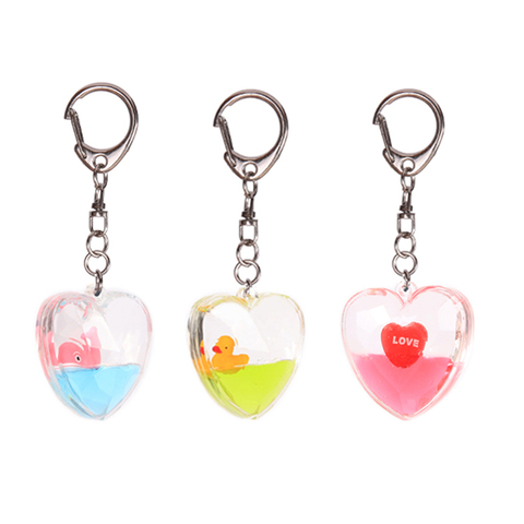 Promotional Gifts Clear Acrylic Liquid Oil Water Love Keychain Heart ...