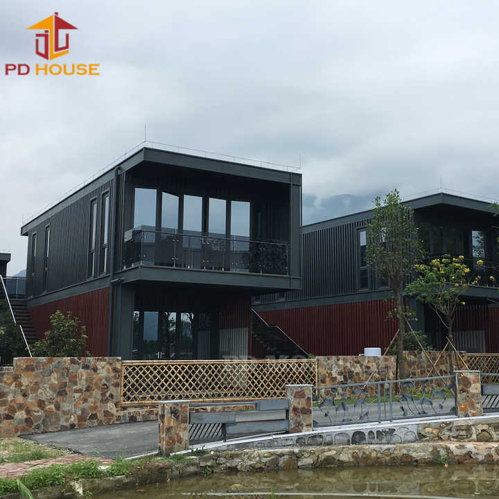 Two Floor Luxury High Level Shipping Container Glamping Hotel Home ...