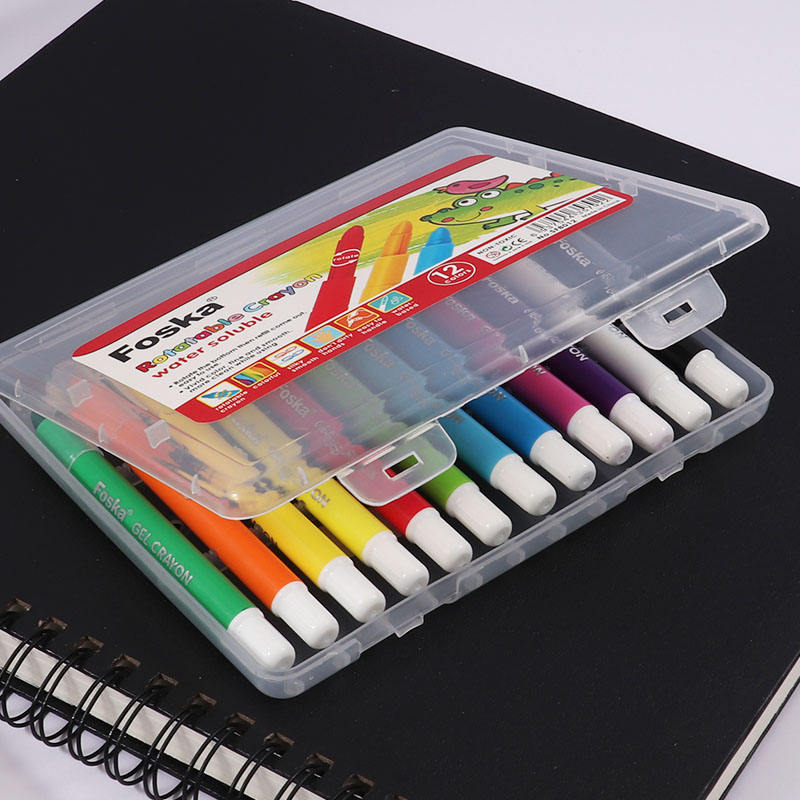 FOSKA Clear Plastic Box Packed 12 Brilliant Colors Watercolor Effect ...