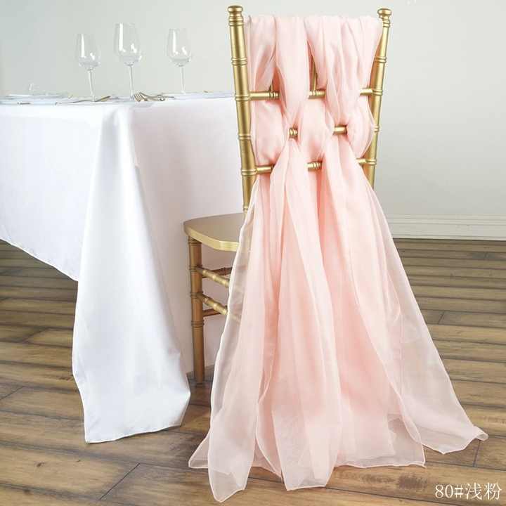Reversible Chiffon Fabric Tulle Milk Yarn Chair Band Sash Romantic ...
