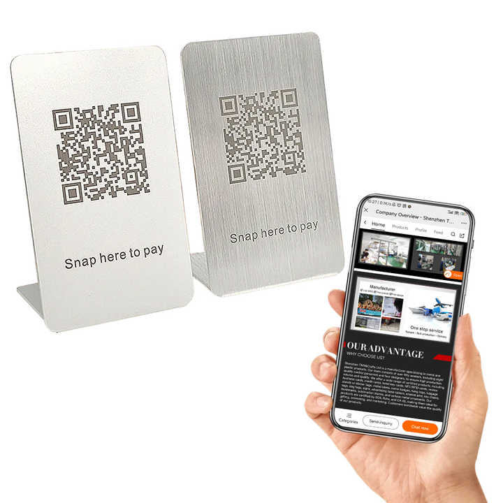 Custom Stainless Steel Metal Waterproof NFC QR Code Sign