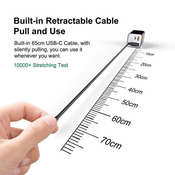 KYT 2025 65W USB Type C UK Gan Retractable Laptop Charger with Cable ...