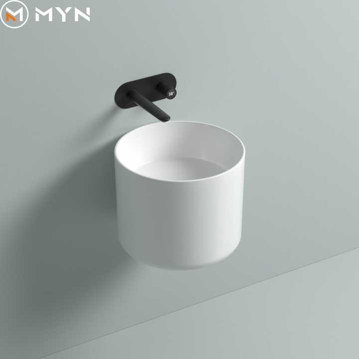Round Luxury Modern Ceramic Wall Hung Wash Sink Bathroom Basins - Buy ...