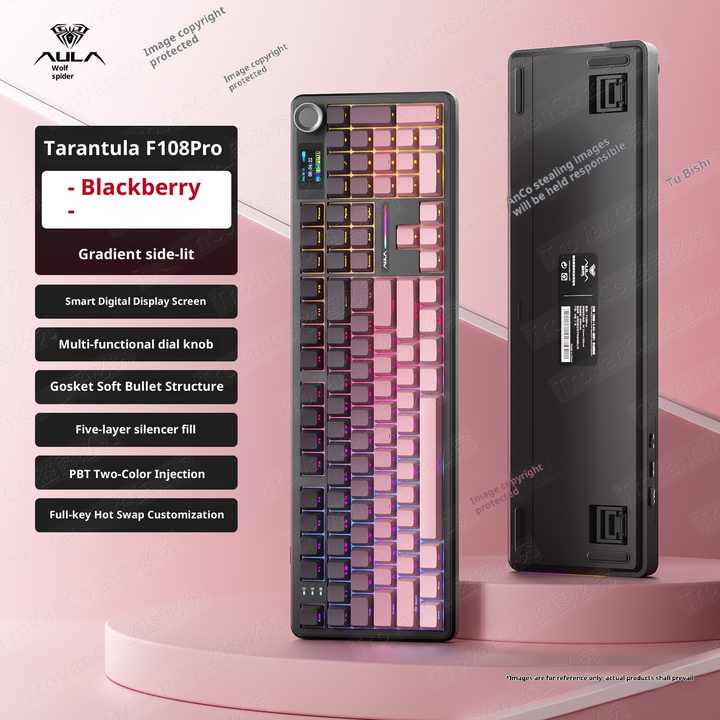 ALUA F108Pro Plastic Mechanical Keyboard Customized Wireless Three-Mode ...