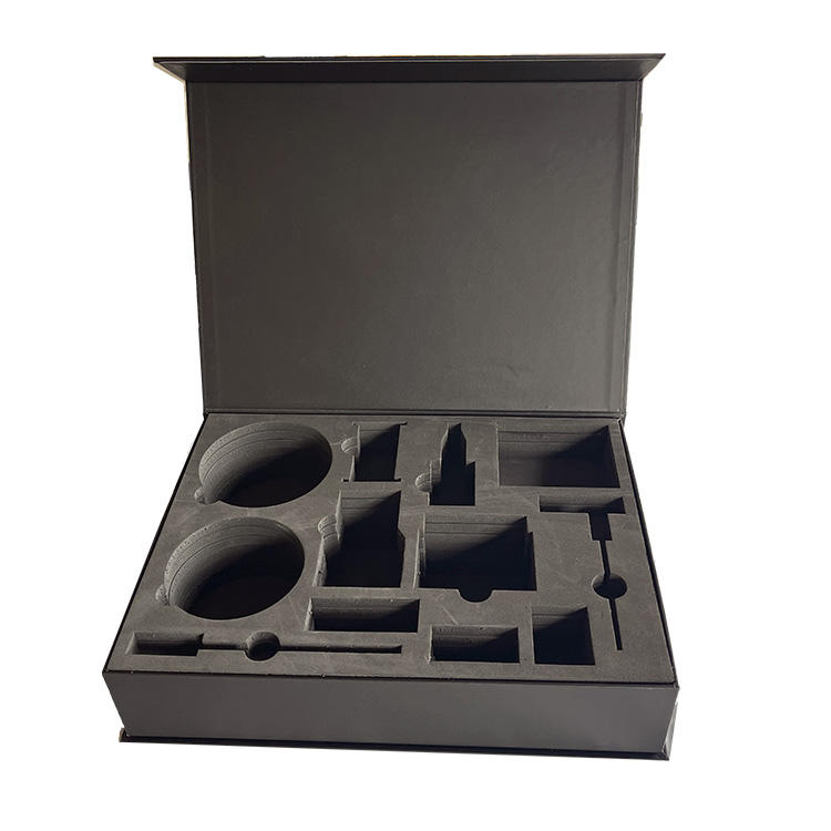 Custom Packaging Box with Foam Insert - Black Paper Magnetic Gift Box
