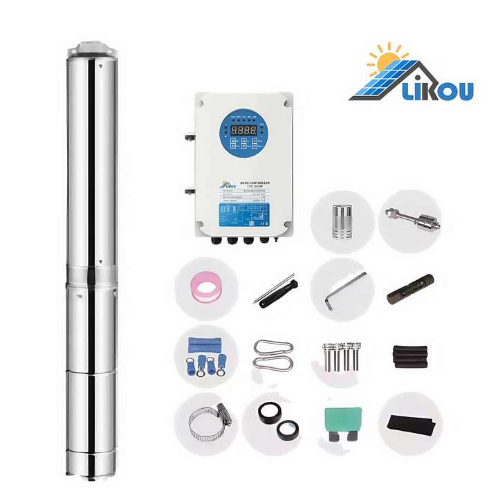 LIKOU High Quality 200V DC Solar Submersible Water Pump System Irrigation Metering OEM ...