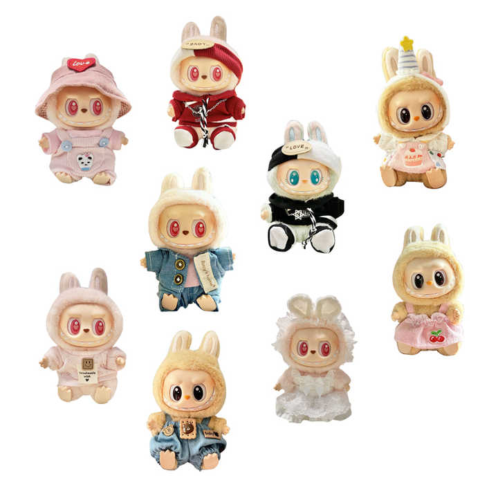 Labubu Cute Baby Replacement Clothes Plush Doll Keychain Cotton Dress ...