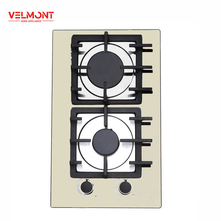 White Color Glass Wok Cooking Gas Stove with High Flame 2 Burners ...