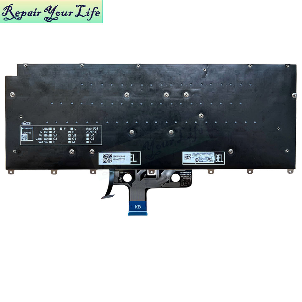 100% New Led Backlit Laptop Keyboard For Dell 0fym88 & Others