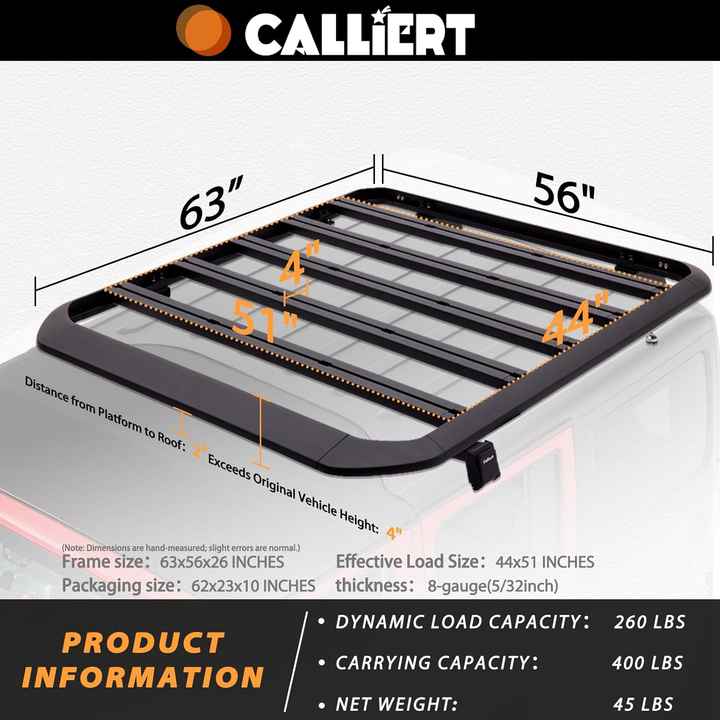 Aluminum Roof Rack for 2007-2018 Jeep Wrangler JK JKU Cargo Basket ...