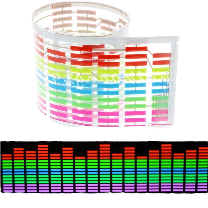 Car Windshield LED Sound Activated Equalizer Car Neon EL Light Music ...