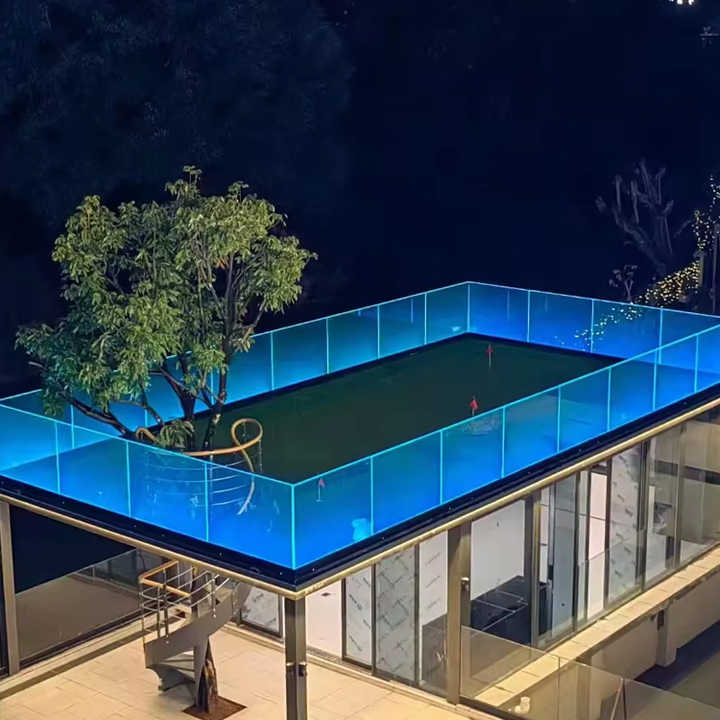 Deck Balcony Fence Railing Frameless Balustrade Outdoor Aluminum U ...