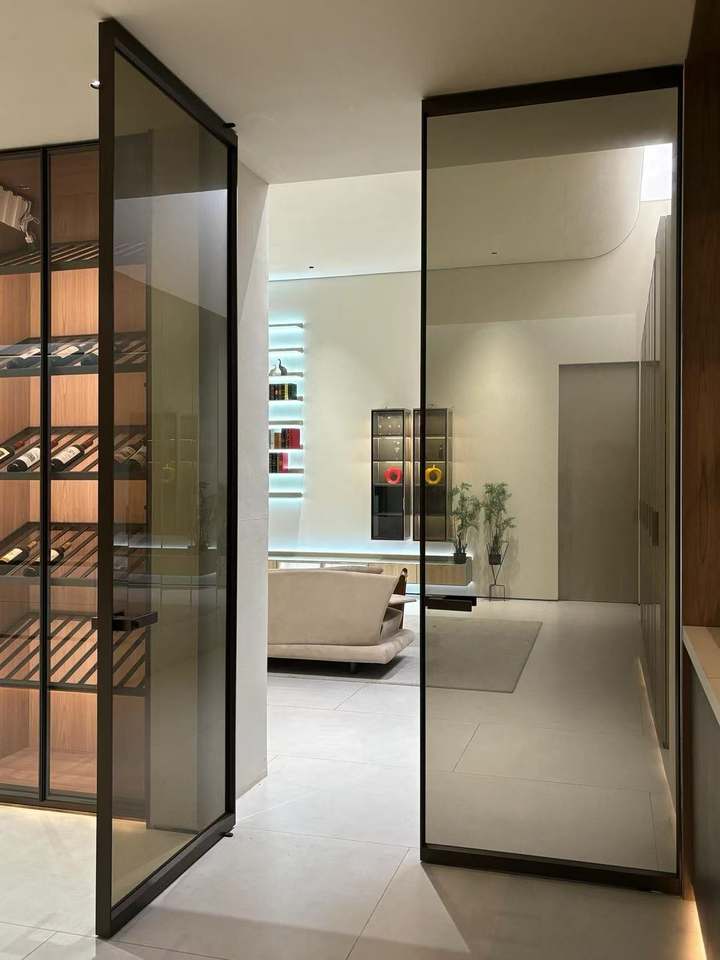 Indoor Glass Partition Door Minimalist Design Made of Tempered ...