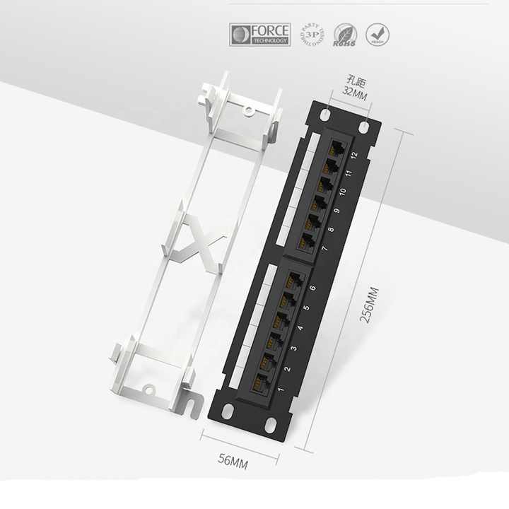 Enmane Wall Mount Vertical or Horizontal Installation 12 Port RJ 45 IDC ...