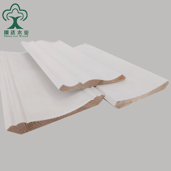White Primed Wood Decorative Ceiling Cornice Moulding