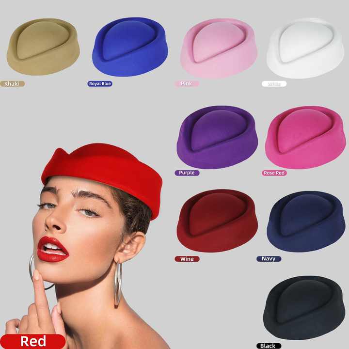 HZM-25138 Custom Hat Wool Airline Pilot Caps Flight Stewardess Beret ...