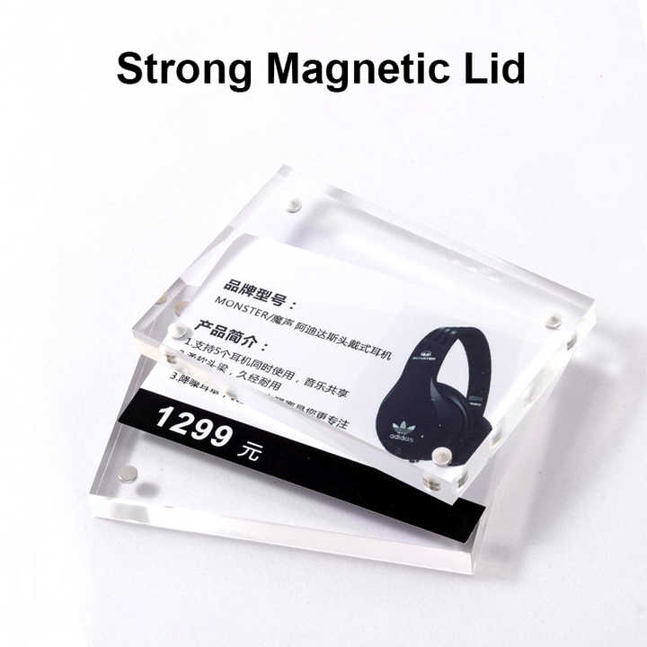 Magnetic Acrylic Price Tag Label Holder for Retail Display - Clear ...