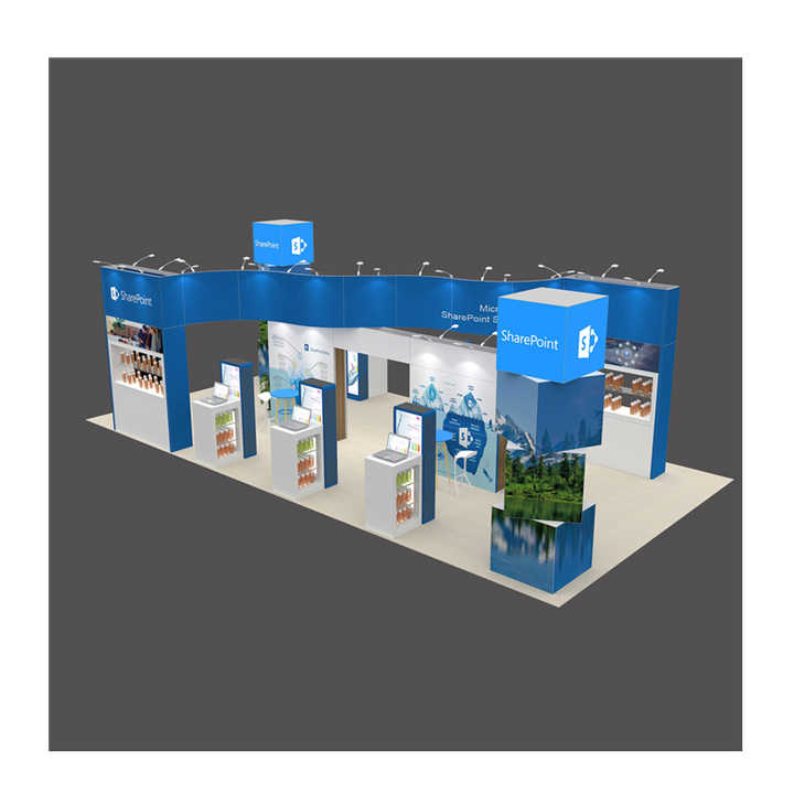 6x12m Large Exhibition Booth with Display Counters for Trade Show
