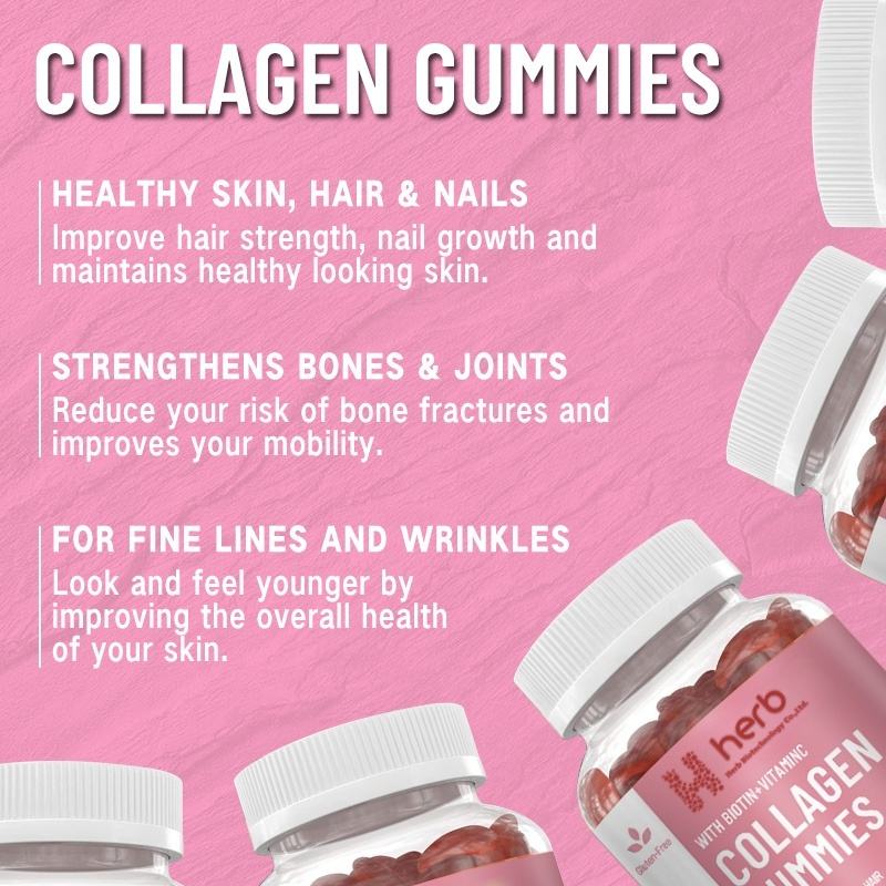 Extra Strength Women's Collagen Peptide Gummies 2500mg Protein Type ...