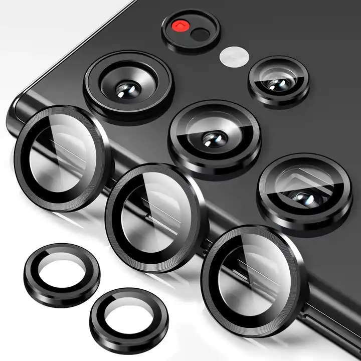 CD Texture 3D Mobile Metal Ring Lens Camera Glass Lens Protector for ...