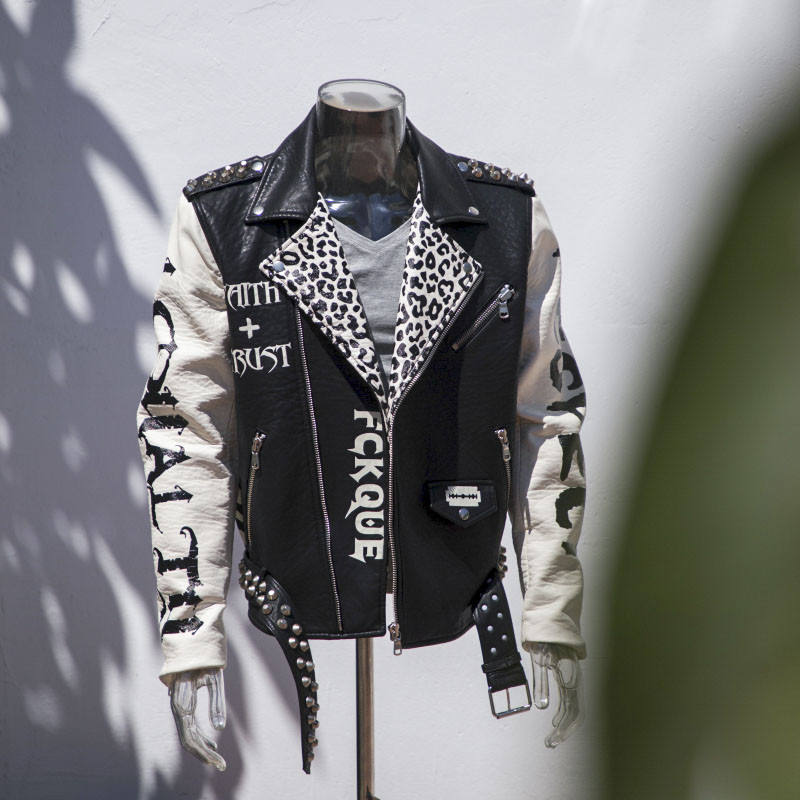 OEM High Street Faux Leather Jacket Men Custom Leopard Letterman Tech ...