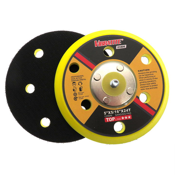 5Inch 125mm 6 Holes Yellow Hook and Loop Backing Pad Abrasive Disc ...