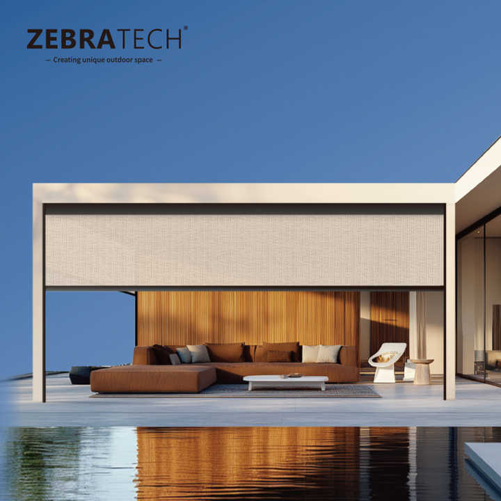 Custom Electric Motorized Zip Track Outdoor Roller Blinds Modern Design ...