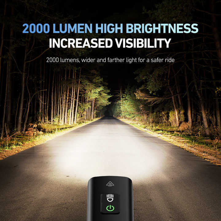 CYCLAMI ไฟจักรยาน BR-2000 Ultra Bright 2000 Lumens จักรยาน TYPE-C ชาร์จ ...