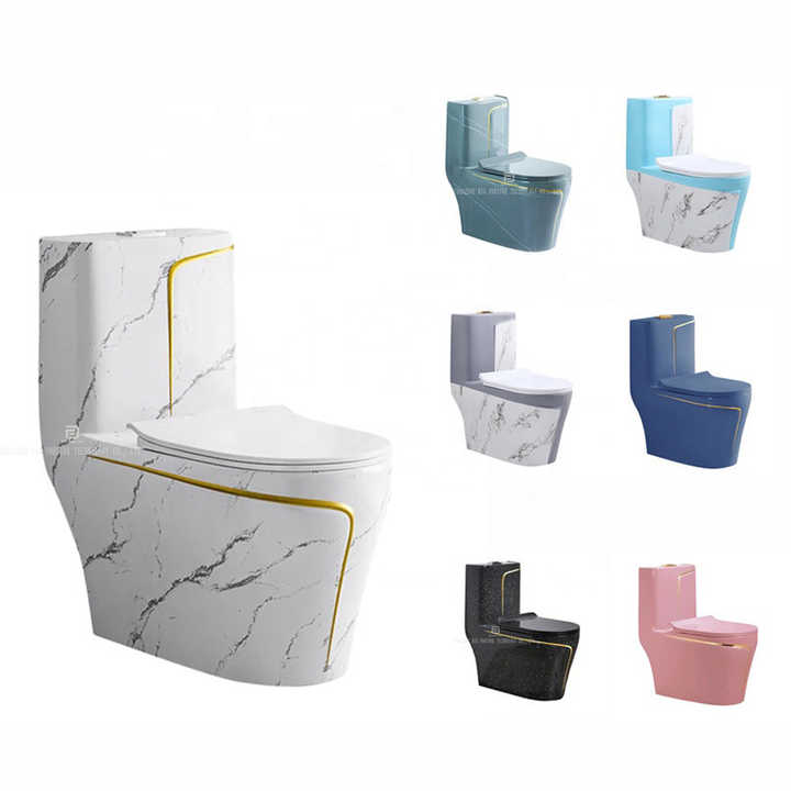 Hot Sale Ceramic Gold Line One Piece Toilet Water Closet Sanitary Ware ...