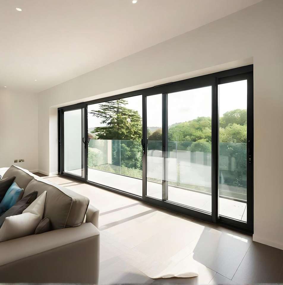 Modern Automatic Waterproof Aluminum Alloy Sliding Door System with ...