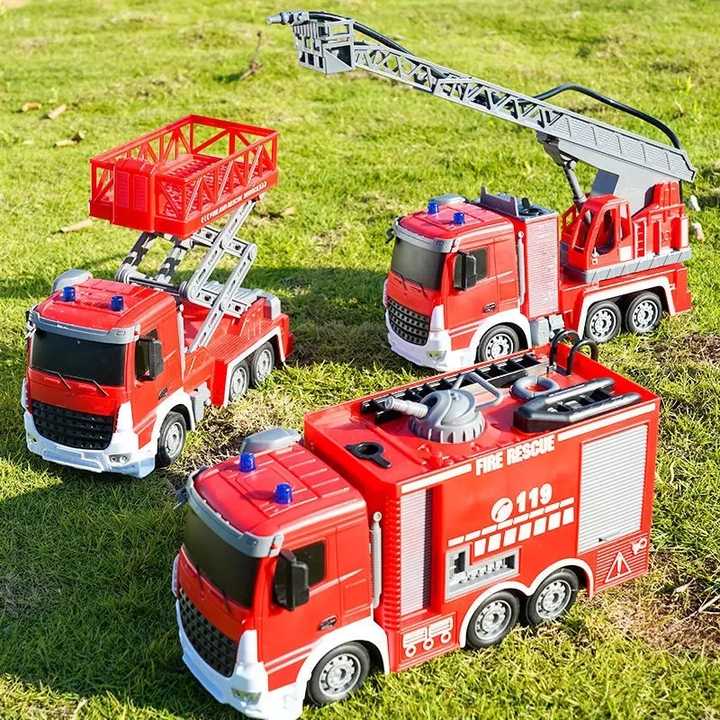 Kids Fire Fighting Rc Truck Toy 7 Channel Spray Water Remote Control ...