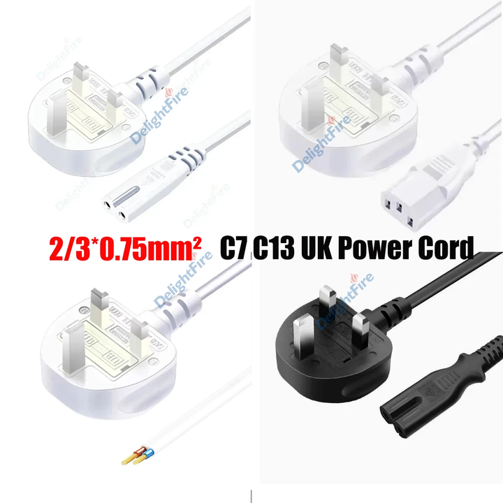 UK Type G Plug AC Power Cable IEC320 1.5m C7 British Power Supply Cord ...