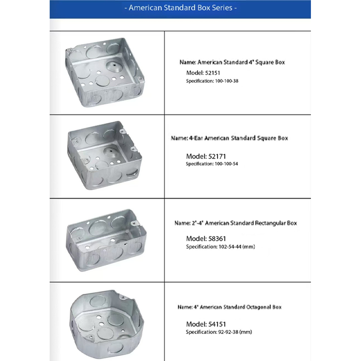 American Standard 4''Octagon Outlet Box 1-1/2''Deep,1/2''KOs,Metal ...