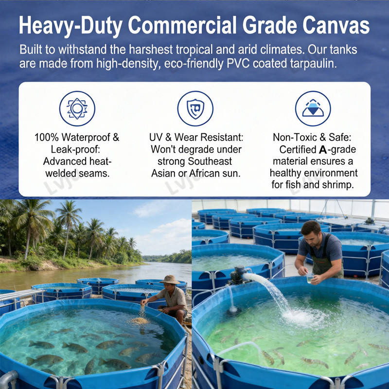 LVJU Commercial Galvanized Pipe Insert Pond Large Scale Canvas Fish ...
