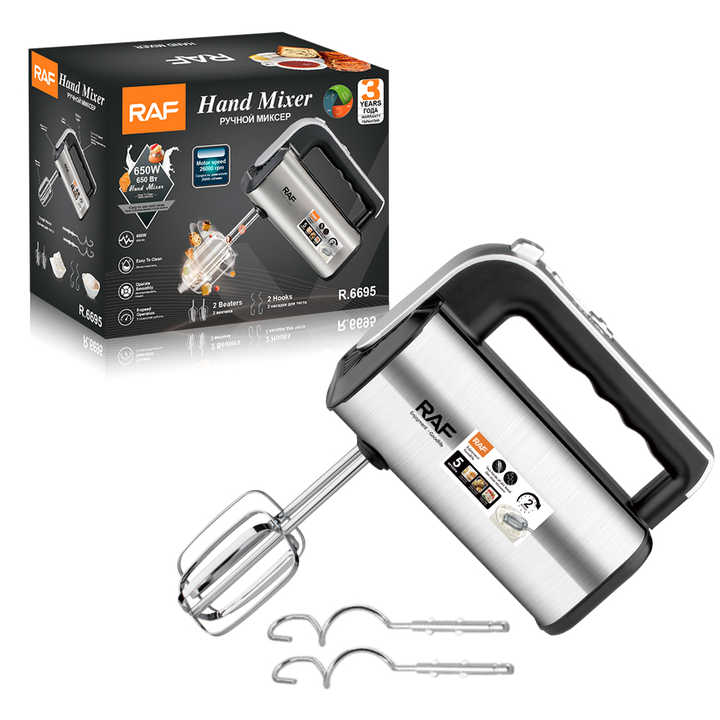 RAF 26000 RPM Hand Mixer - 5 Speed Portable Mixer with Beaters