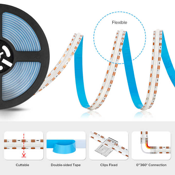 BTF LIGHTING Ws2811 IC 12mm DC5V 180leds/m SPI COB LED Strip