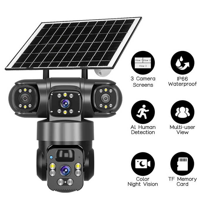 12MP V380 Pro Solar Powered Wireless 4G Wifi Surveillance Camera