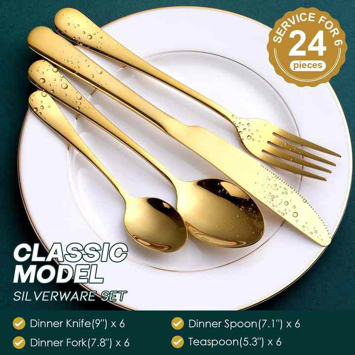 Stainless Steel Cutlery Flatware Silverware Set for Weddings