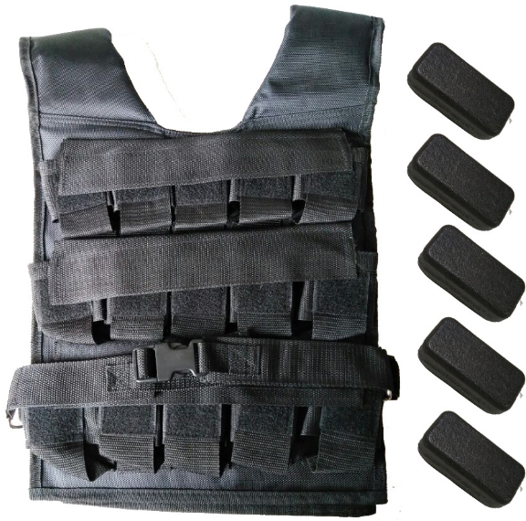 Duolite Neoprene & Iron Bar 5kg Adjustable Weighted Vest for Regular & Short Fitness Running 20 ...