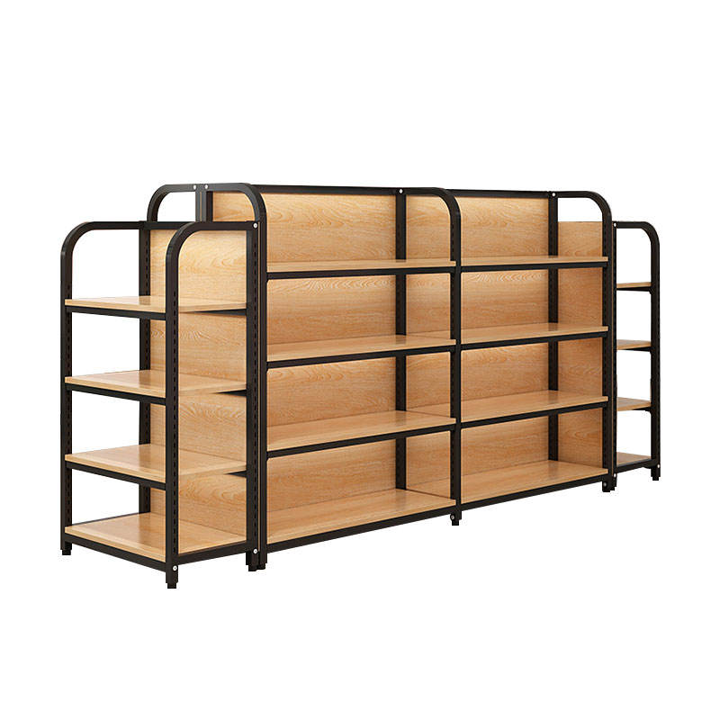 Customizable Double-Sided Solid Shelves Metal Wood Freestanding Heavy ...