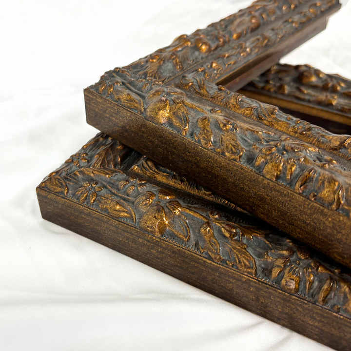 Elegant Antique Brass Flower Moulding Wood Frames Beautiful Decorative ...