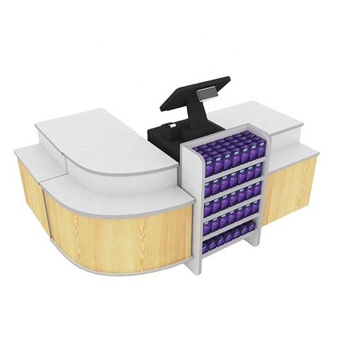 Hot Sale wooden standard cashier desk used in supermarket/ convenience ...