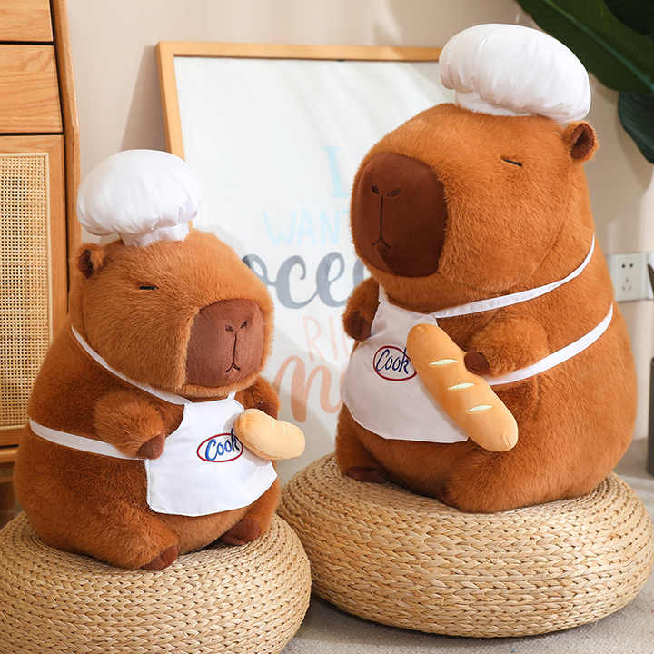 Kawaii Hot Sale Stuffed Animal Capybara Cook Hugging Bread Cute ...