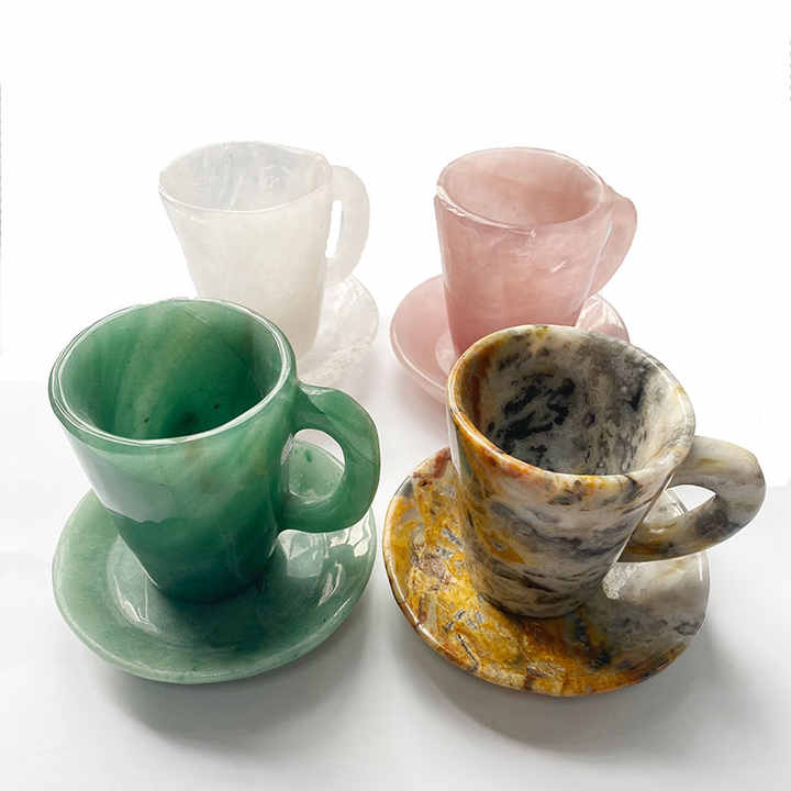 Natural Healing Gemstone Crystal Cup - Rose Quartz Tea Cup