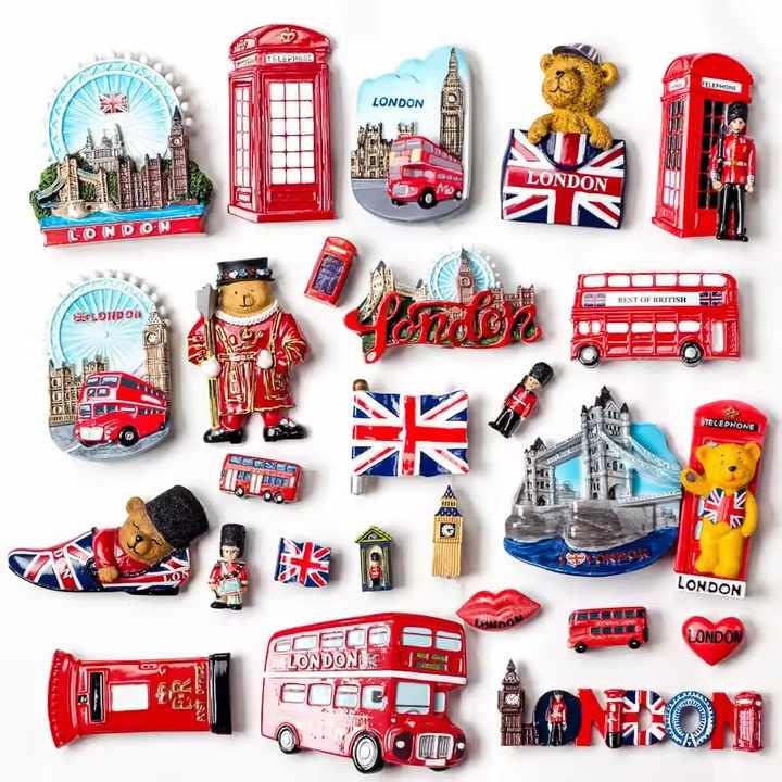 Creative Polyresin Refrigerator Magnet UK Country Souvenirs Fridge ...