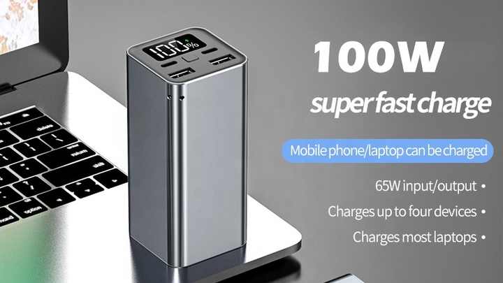 100W Portable Laptop Power Bank - Fast Charging & Protection