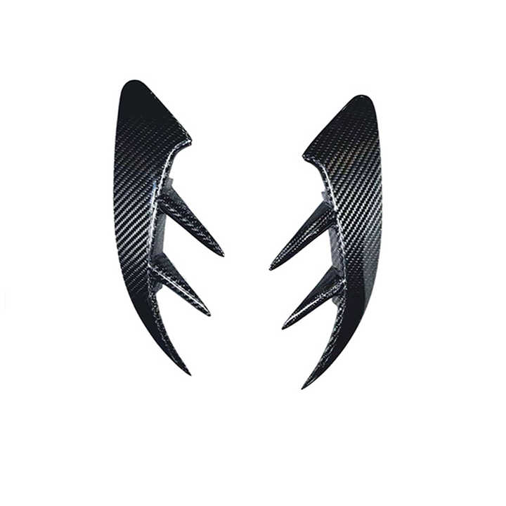 100% Dry Carbon Fiber Rear Spoilers Bumper Canards Perfect Fitment ...