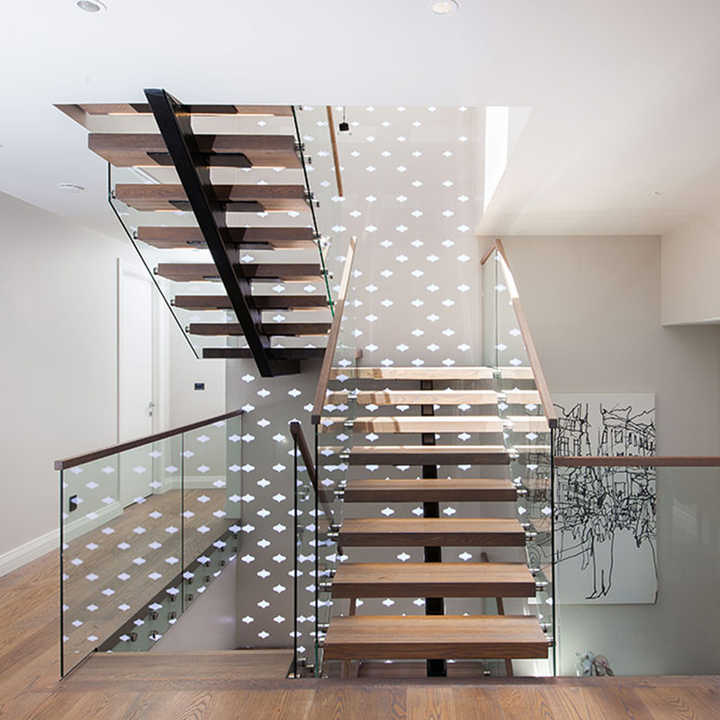 Cheap Price Mono Stringer Carbon Steel Wood Open Riser Winder Staircase