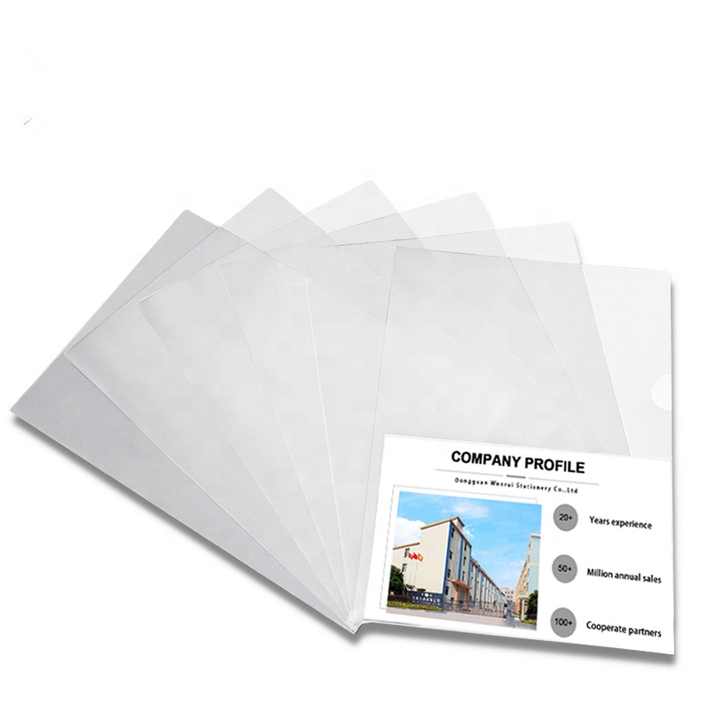Promotional A4 Size File Holder PP Document Folder Transparent L Shape ...