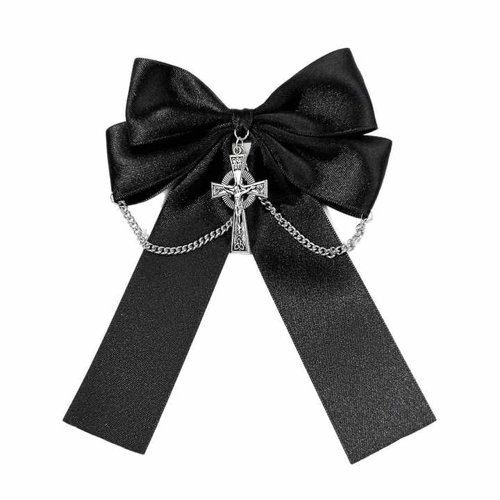 SASAACC Gothic Subculture Cross Chain Bow Hair Accessory, Sweet and ...